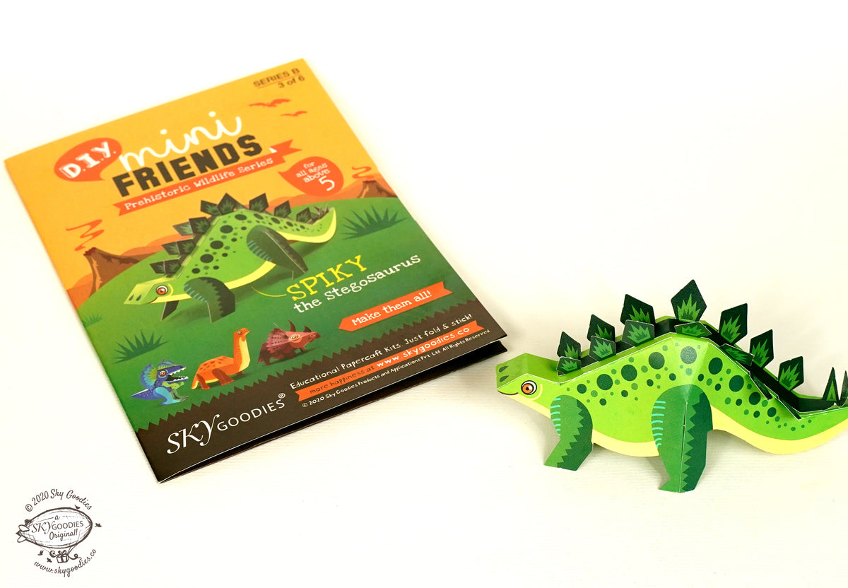 Mini Stegosaurus DIY Dinosaur Paper Craft Kit – Sky Goodies