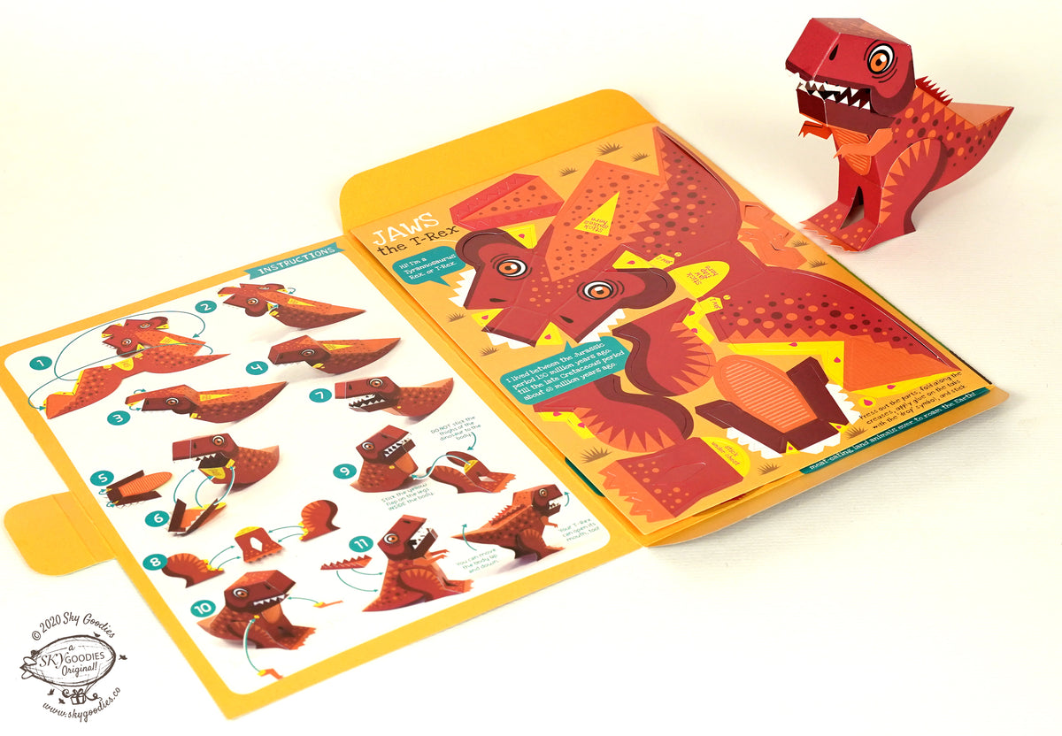 Mini T-Rex Dinosaur Paper Craft Kit – Sky Goodies