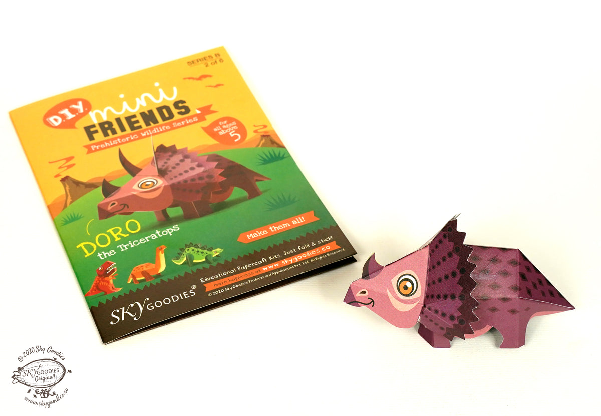 Mini Triceratops DIY Dinosaur Paper Craft Kit – Sky Goodies
