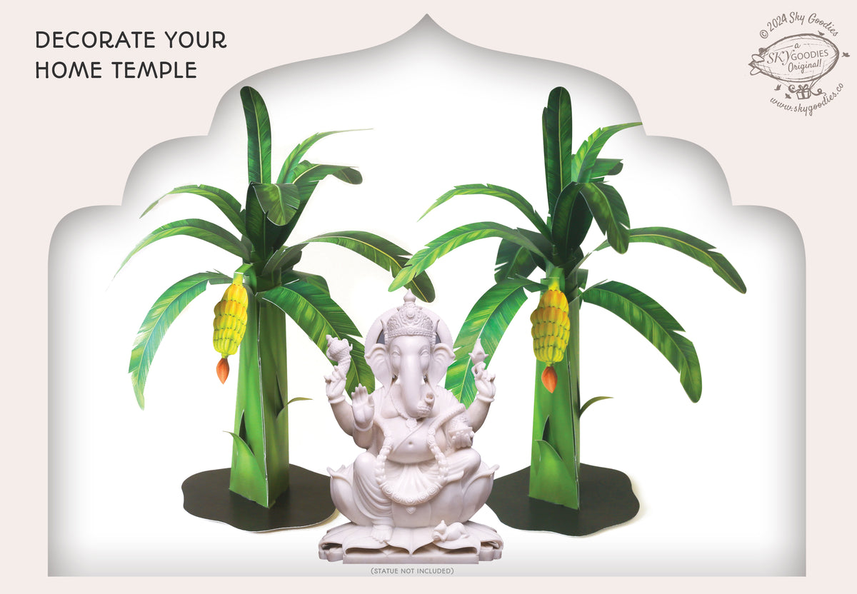 Banana Trees - Set of 2- DIY Paper Craft Kit for Pooja Decor – Sky Goodies