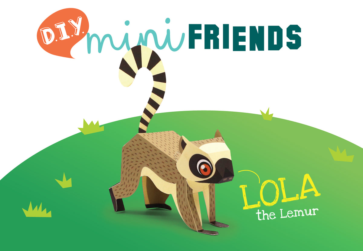 Mini Lemur DIY Animal Paper Craft Kit – Sky Goodies