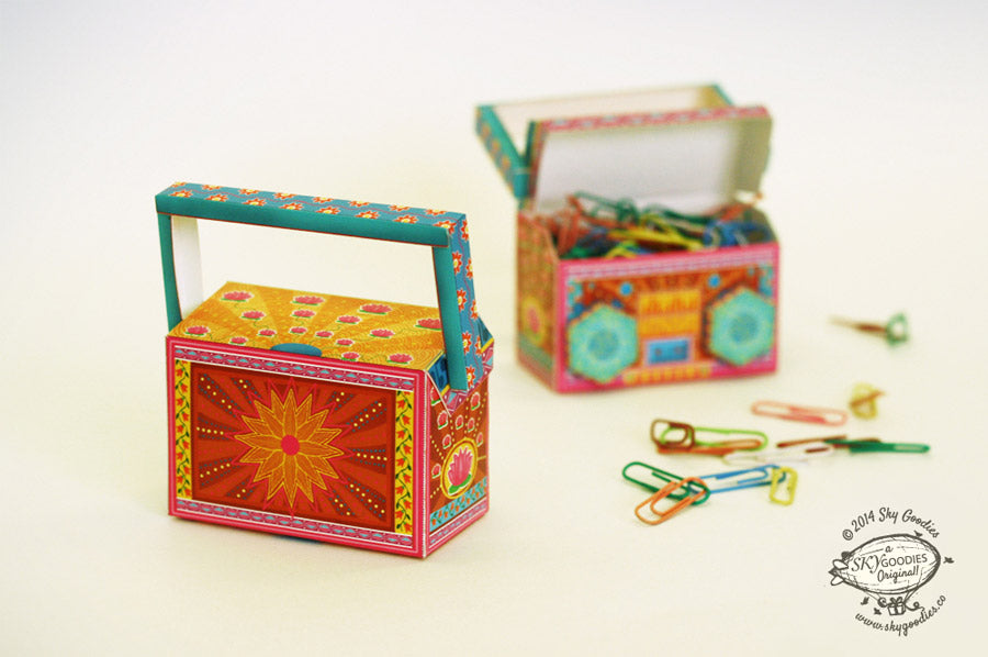 Colourful Mini Boombox Radio Music System DIY Paper Craft Kit – Sky Goodies