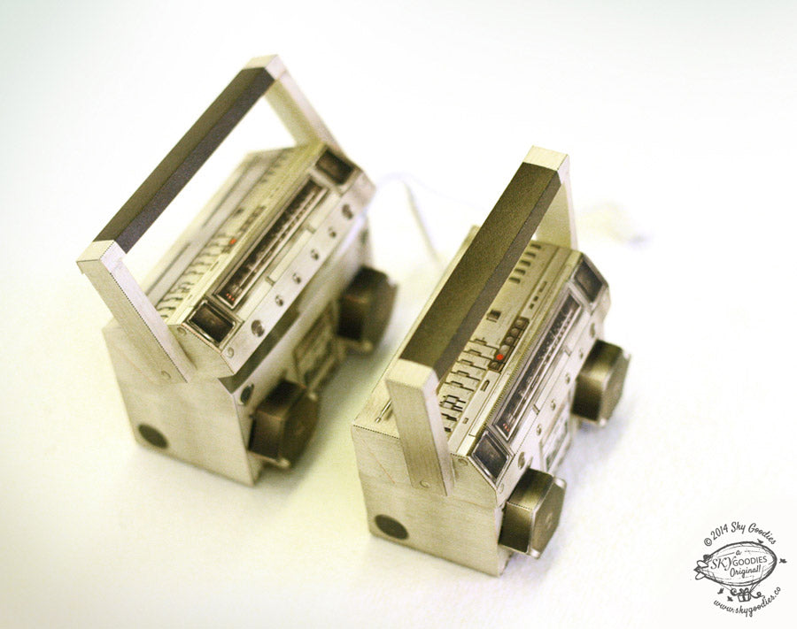 Realistic Mini Boombox Radio Music System DIY Paper Craft Kit – Sky Goodies