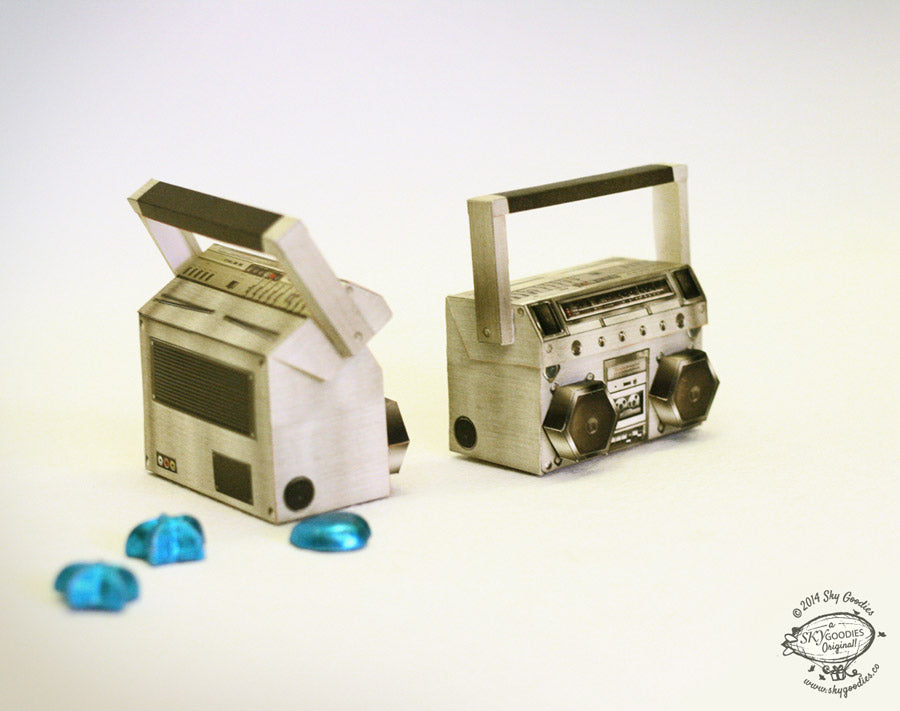 Realistic Mini Boombox Radio Music System DIY Paper Craft Kit – Sky Goodies